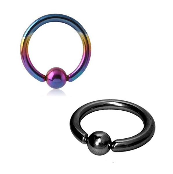 Anodized Captive Bead Rings | Elegance Piercing & Tattoo Inc
