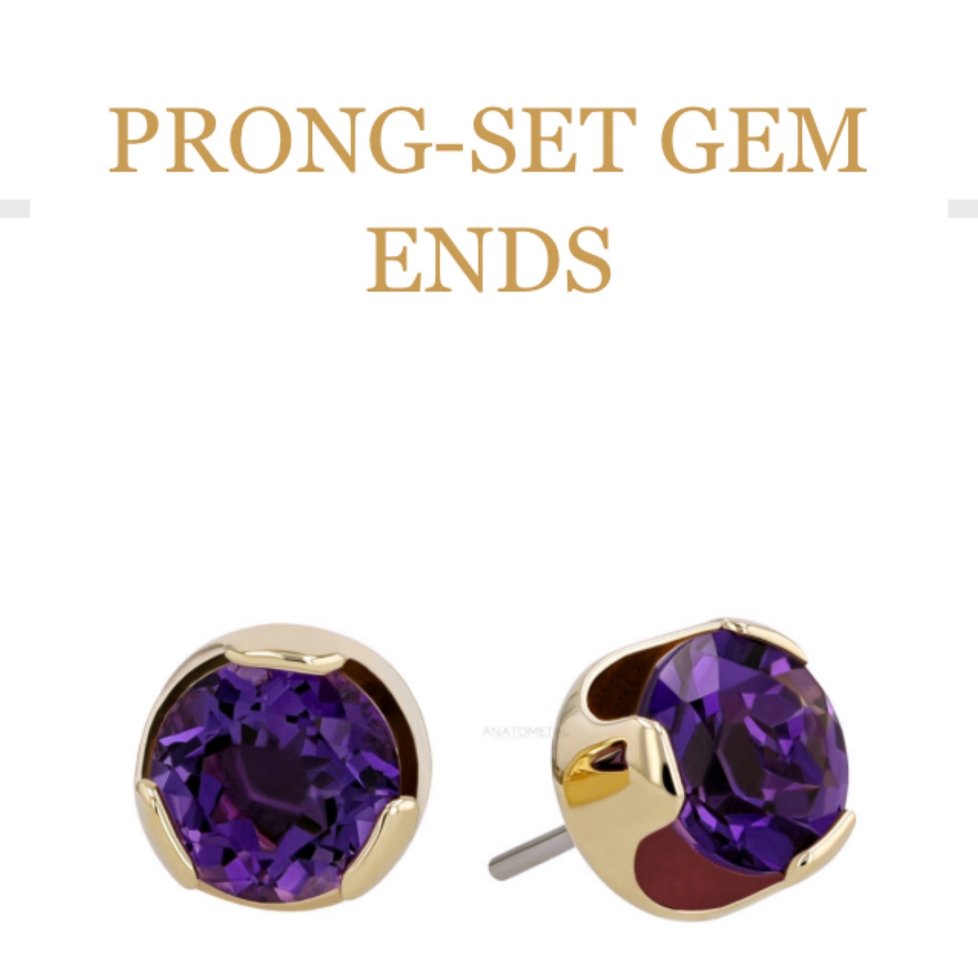 18/16 Gauge Threaded Prong Set Ends | Elegance Piercing & Tattoo Inc